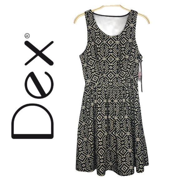 Dex | Dresses | Dex Geometric Print Black White Women Dress | Poshmark